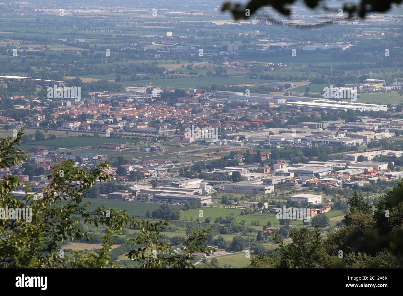 aerial view of the city with countryside Stock Photo - Alamy