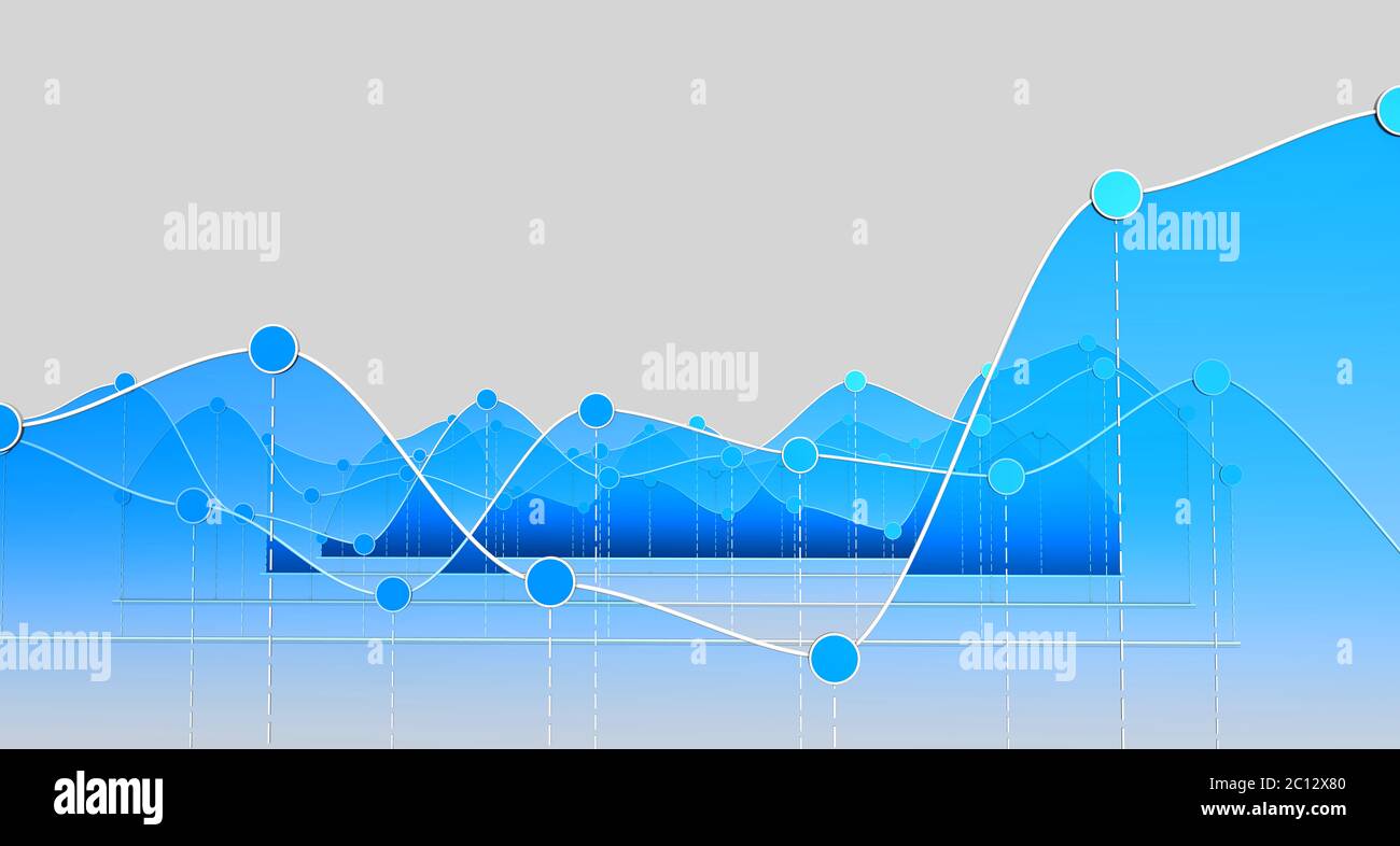 3D illustration of a curve chart or line graph Stock Photo - Alamy