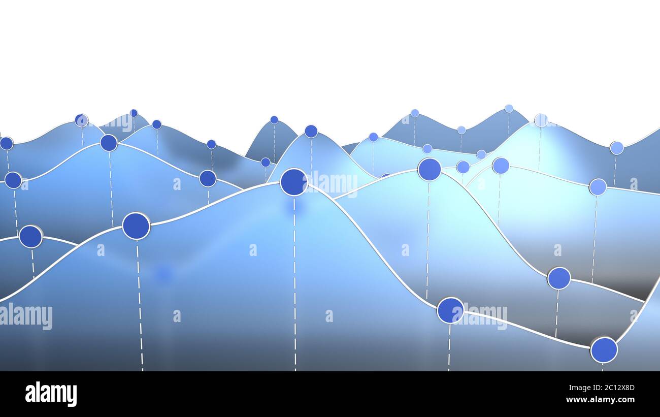 3D illustration of a curve chart or line graph Stock Photo - Alamy