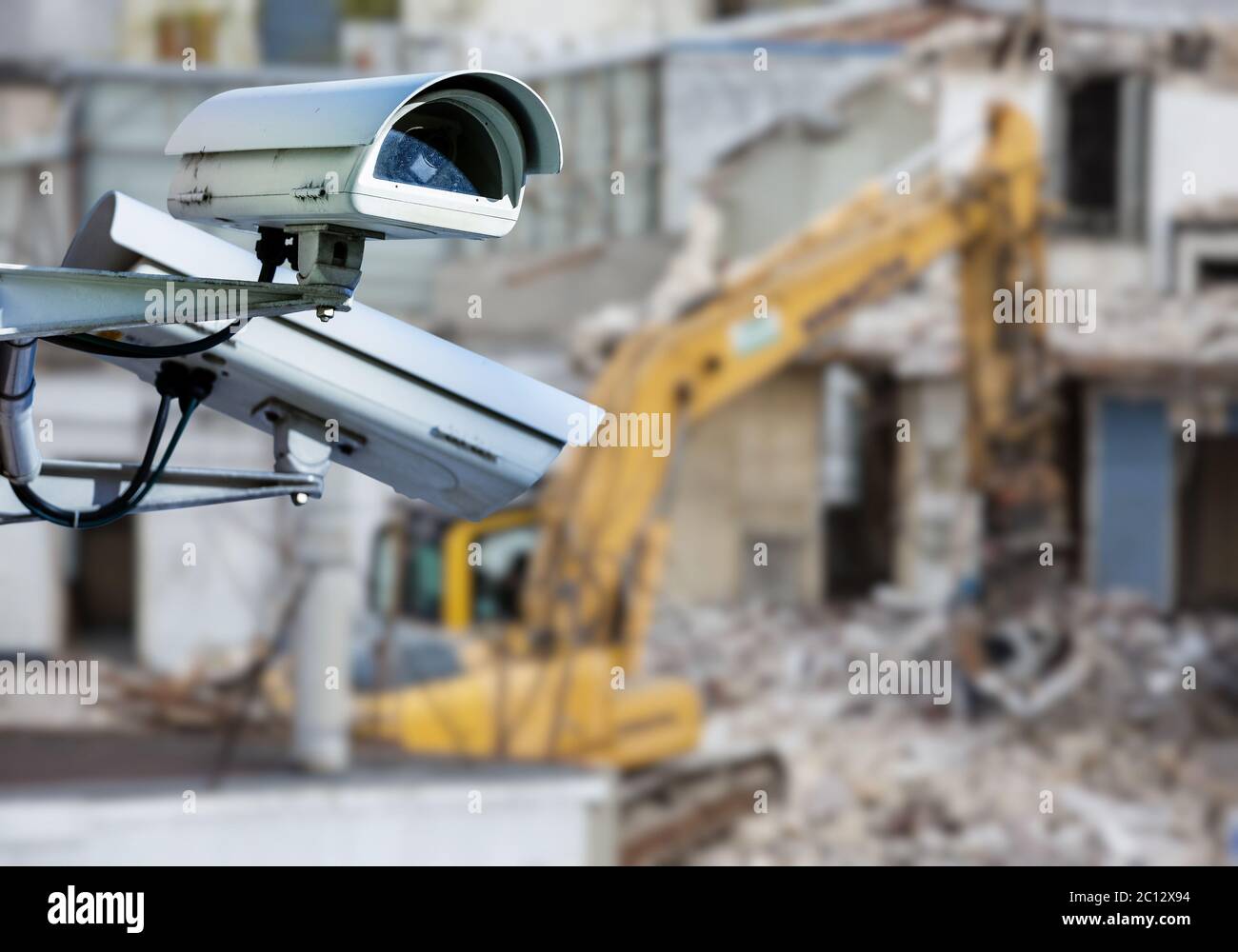 CCTV camera construction site Stock Photo - Alamy