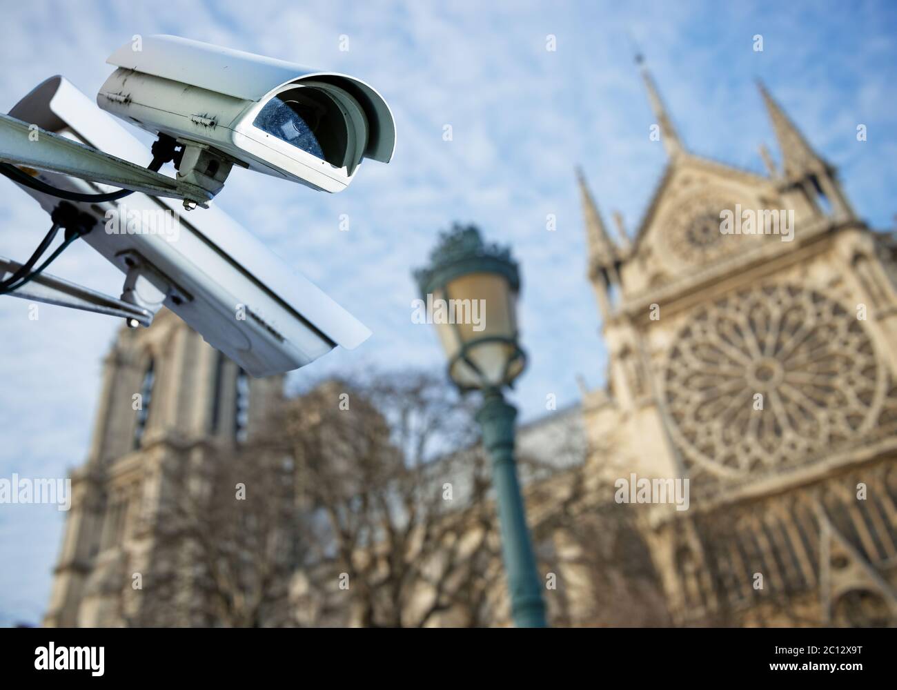 CCTV camera with church or cathedral Stock Photo - Alamy