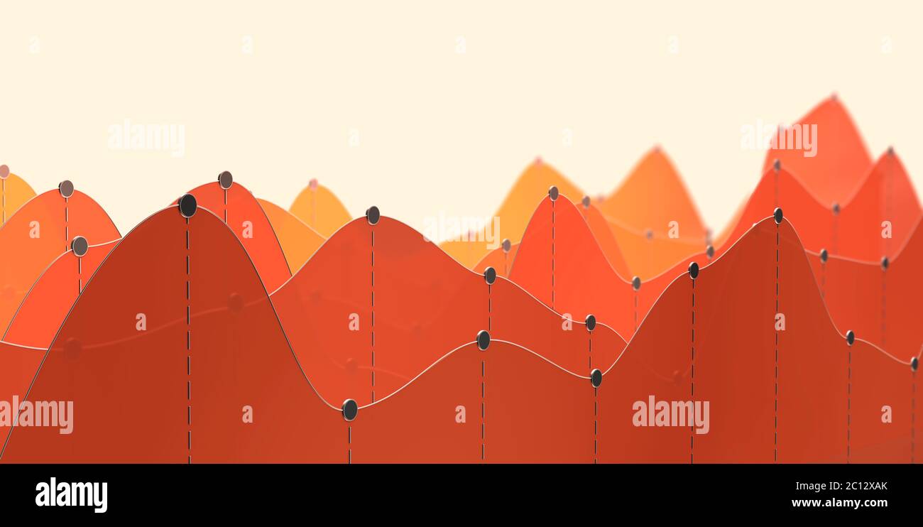 3D illustration of a curve chart or line graph Stock Photo - Alamy