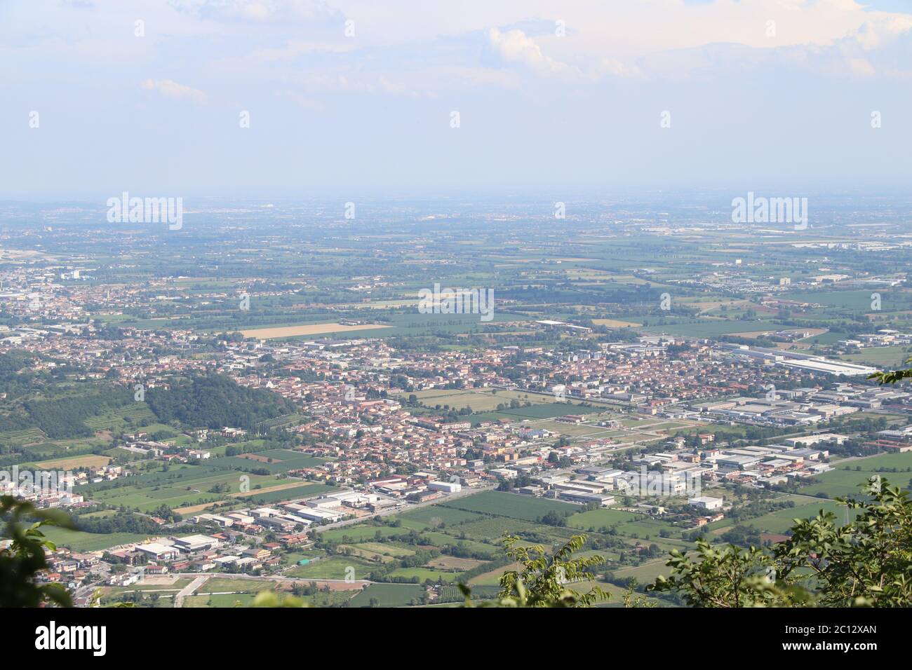 aerial view of the city with countryside Stock Photo - Alamy