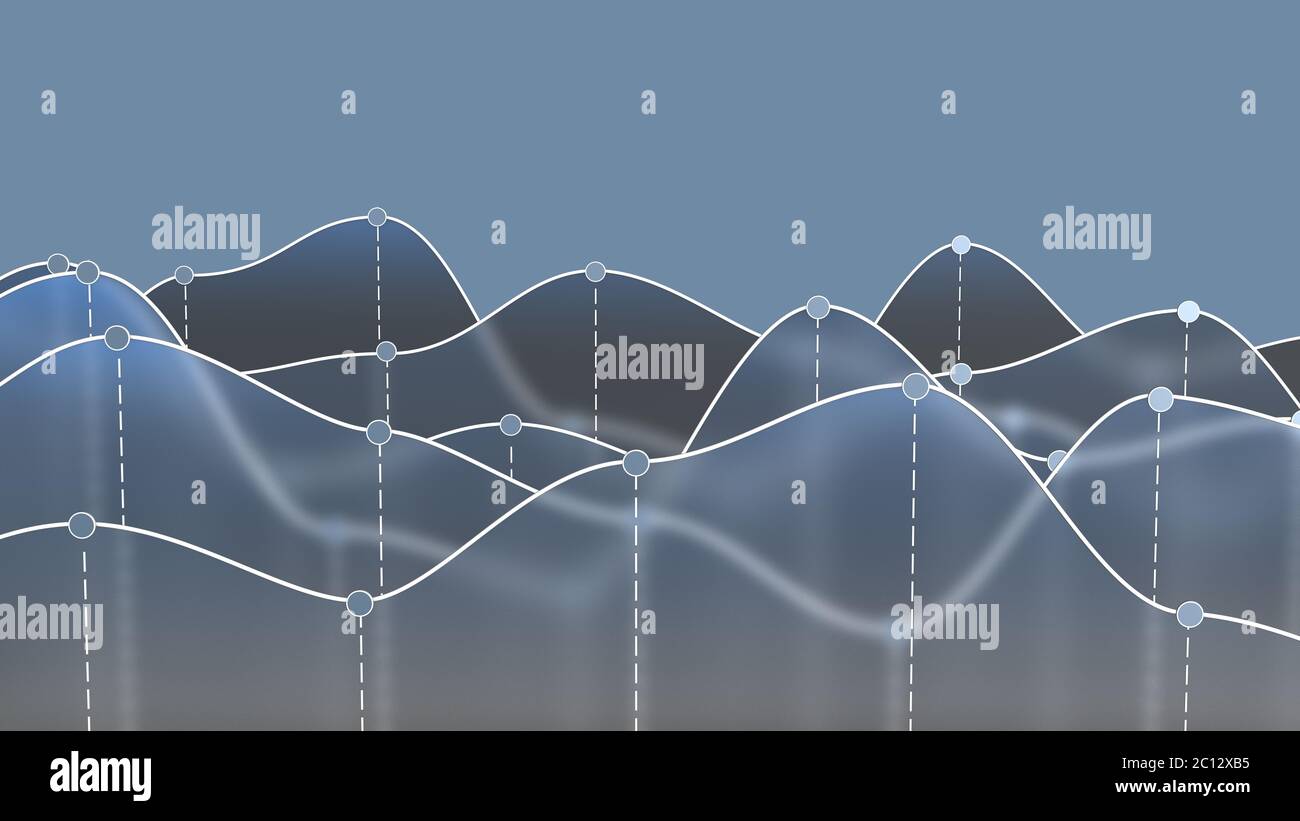 3D illustration of a curve chart or line graph Stock Photo - Alamy