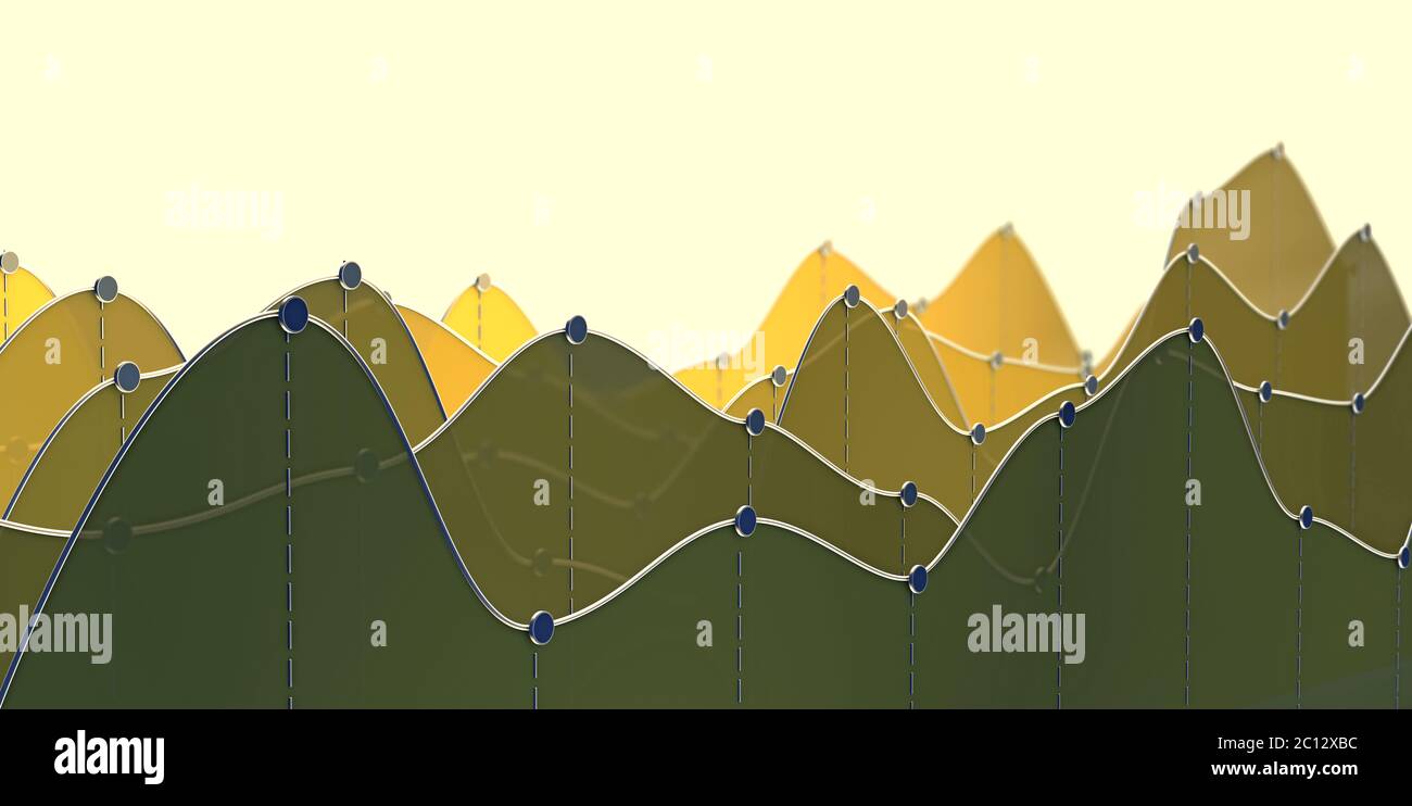 3D illustration of a curve chart or line graph Stock Photo - Alamy