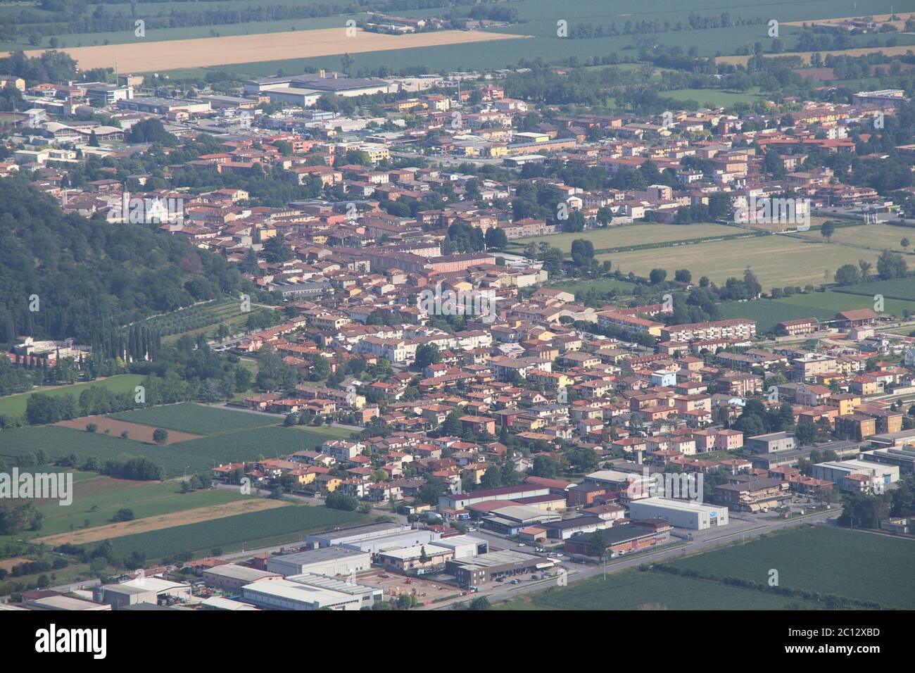 aerial view of the city with countryside Stock Photo - Alamy