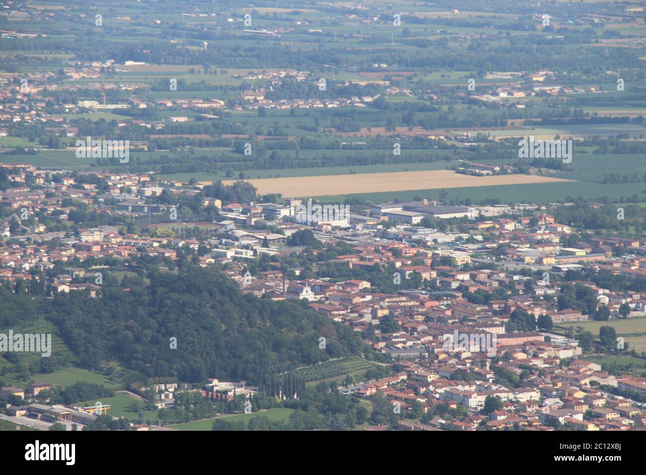 aerial view of the city with countryside Stock Photo - Alamy