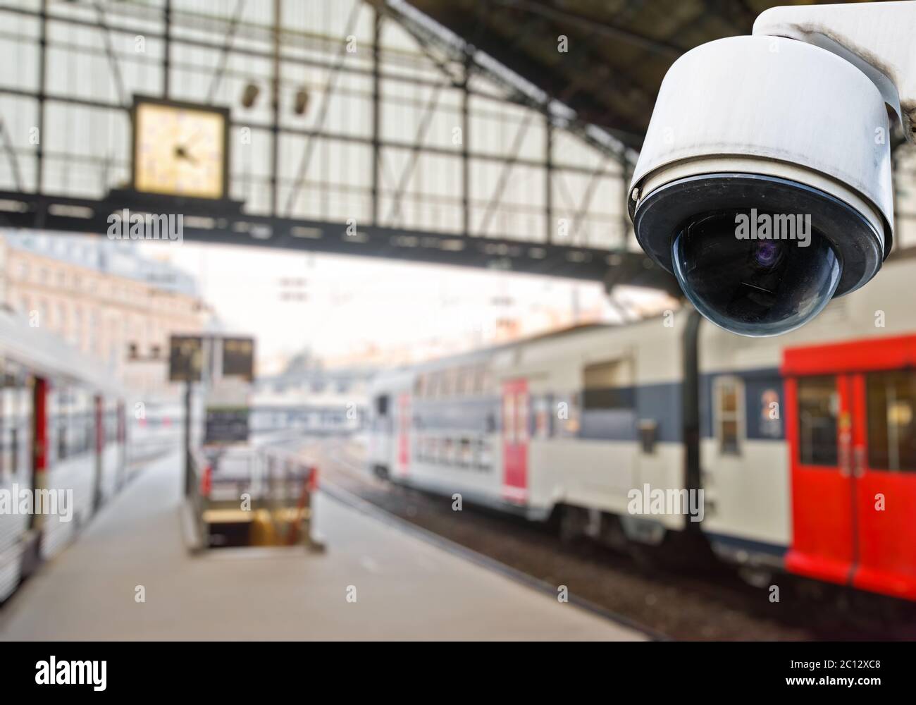CCTV camera in railway station Stock Photo - Alamy