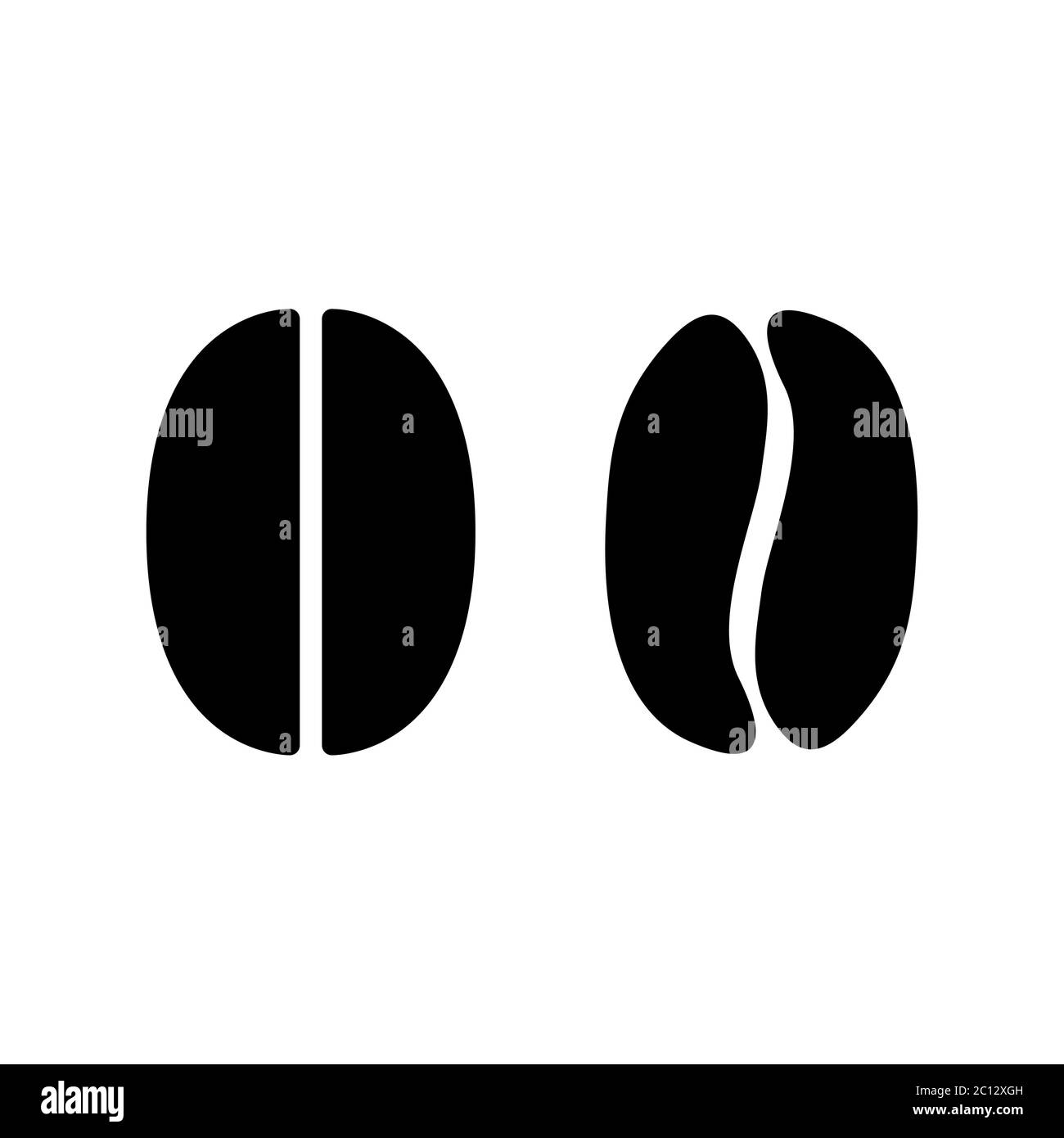 Stylized and Organic Shaped Coffee Bean Icons. Vector Image Stock ...