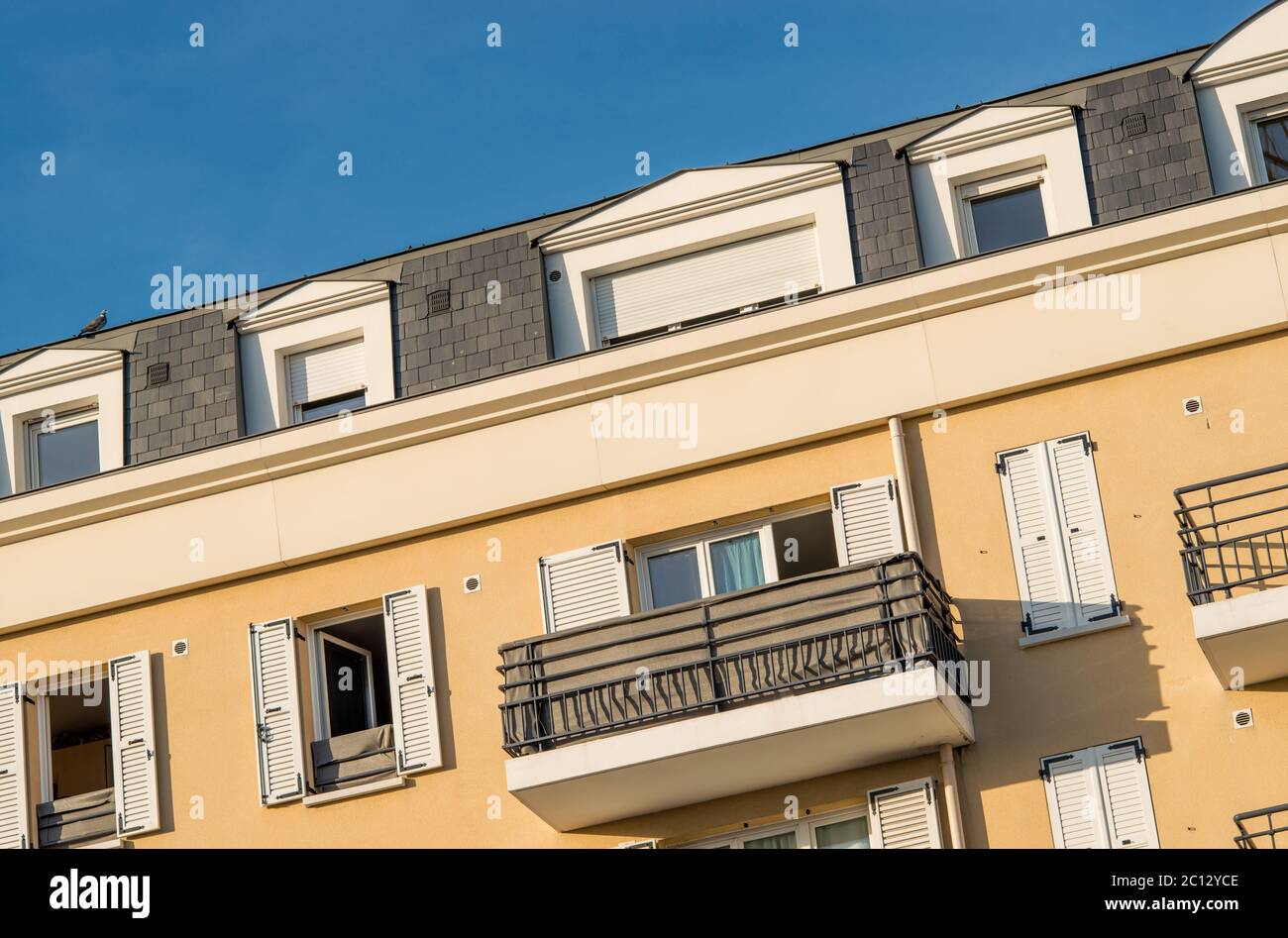 Residental Building on sky background. Exterior Stock Photo - Alamy