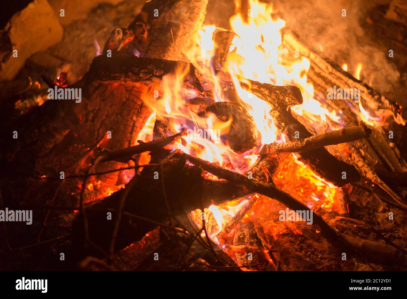 Bonfire burning tree branches in hi-res stock photography and images ...