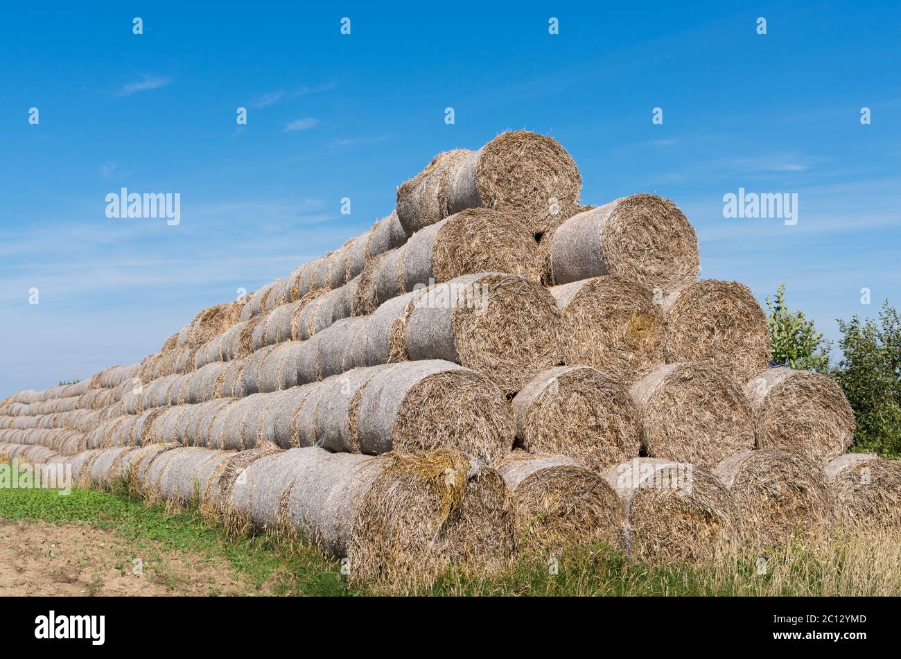 Haystack against a background of the sky Stock Photo - Alamy