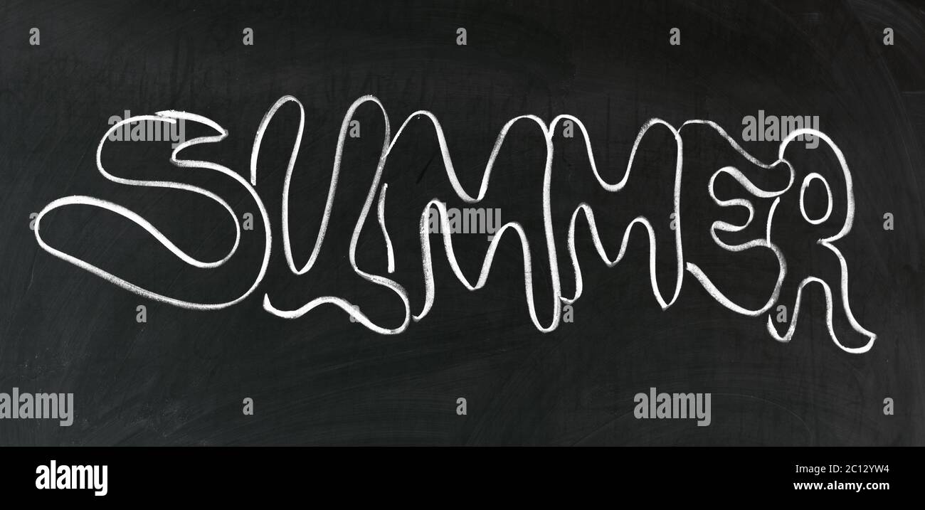 Summer handwritten on blackboard. Graffiti style Stock Photo - Alamy