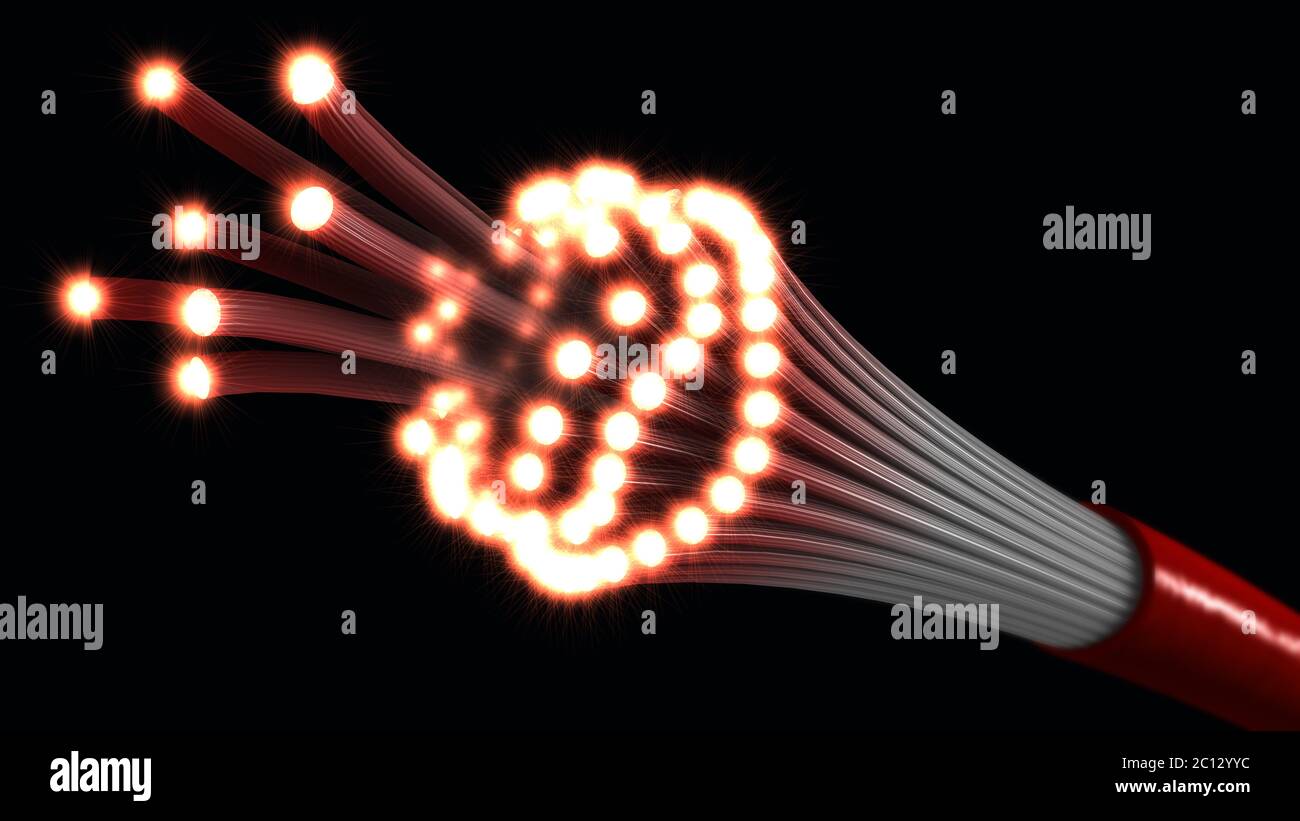3d illustration of optical fiber cable or fiber optics Stock Photo - Alamy