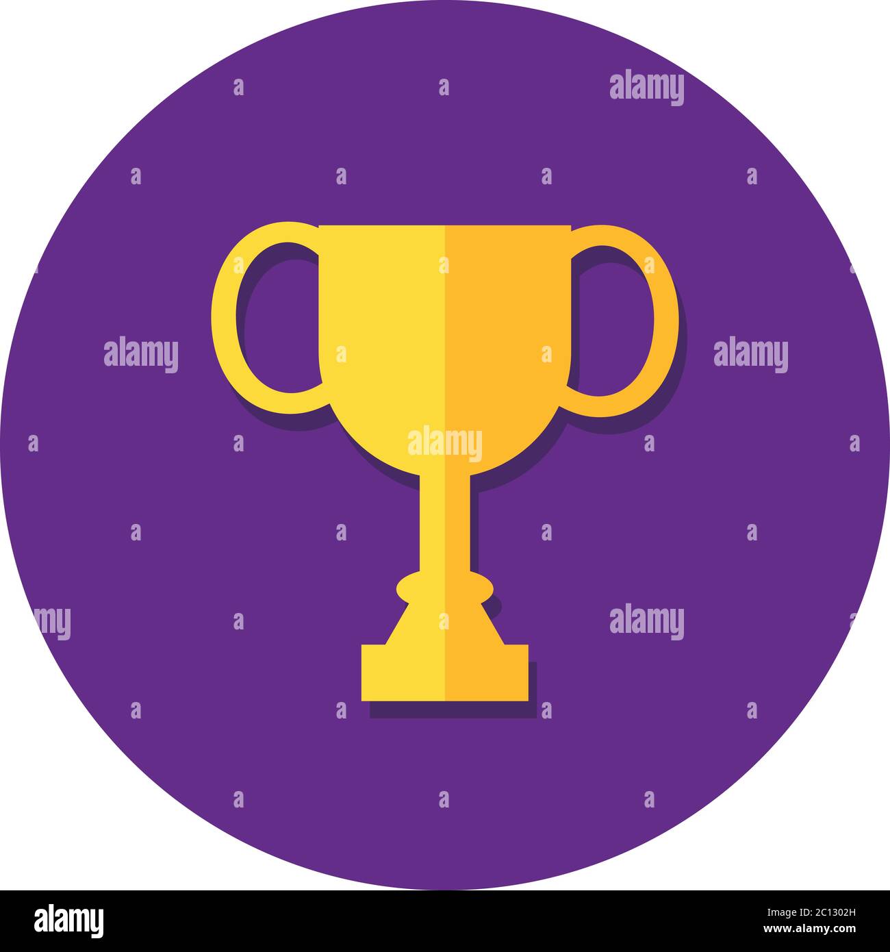 Golden vector trophy with circular purple background. Great for awards ...
