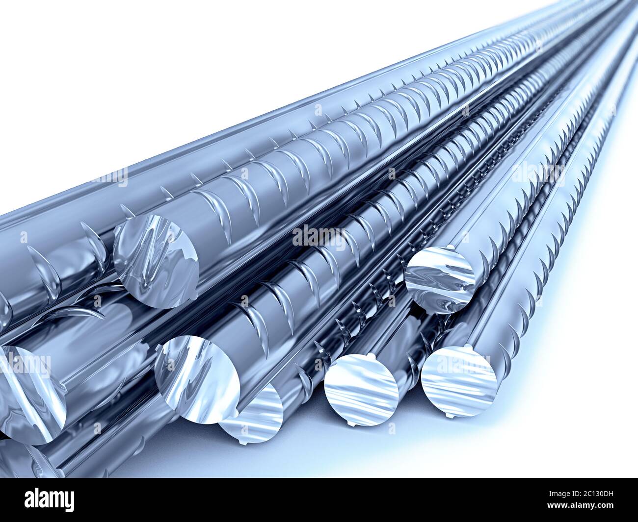 3d illustration of cut reinforced steel bars Stock Photo - Alamy