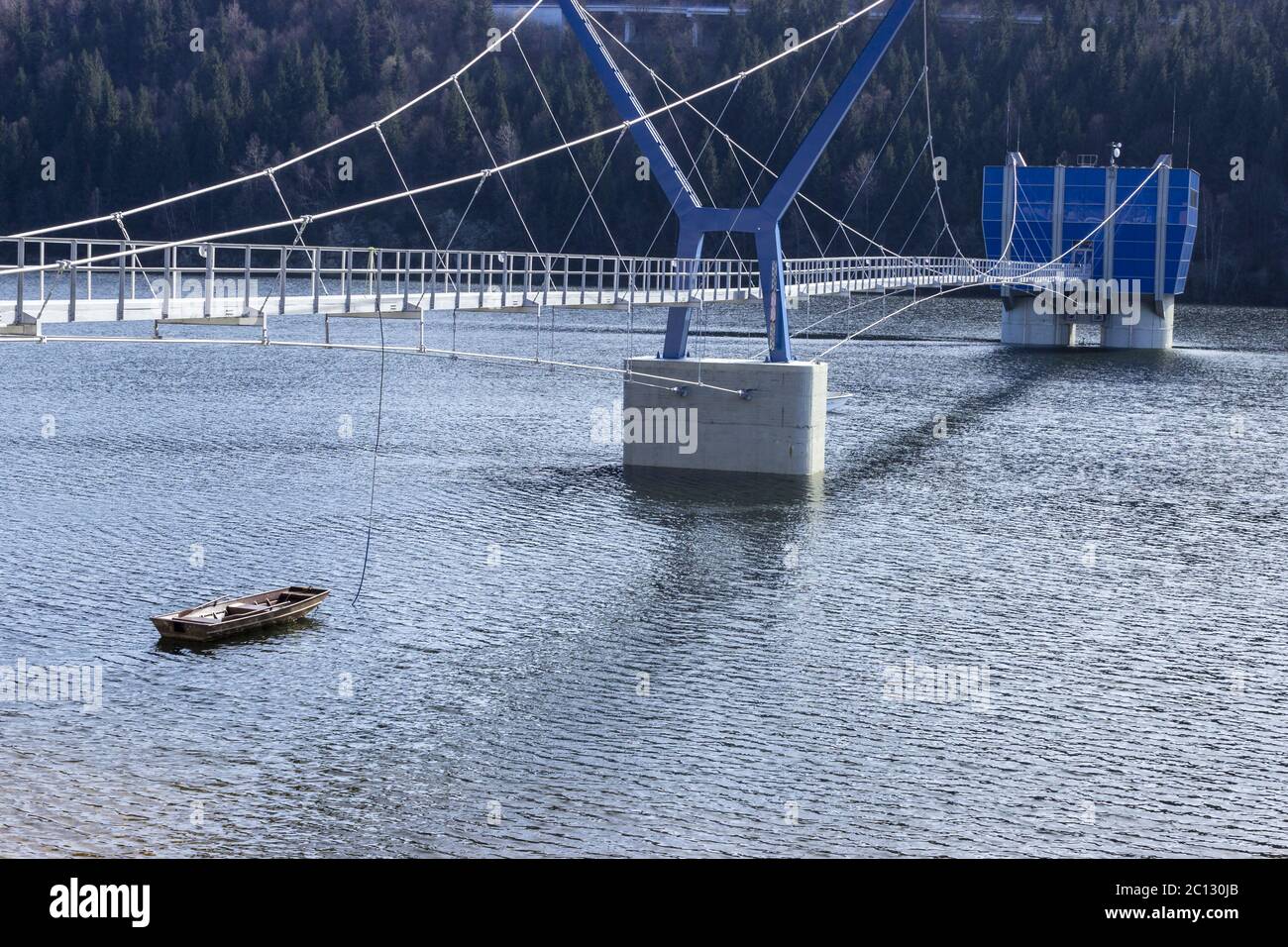 Drinking water reservoir. Sance Recice Dam in the Beskydy Mountains ...