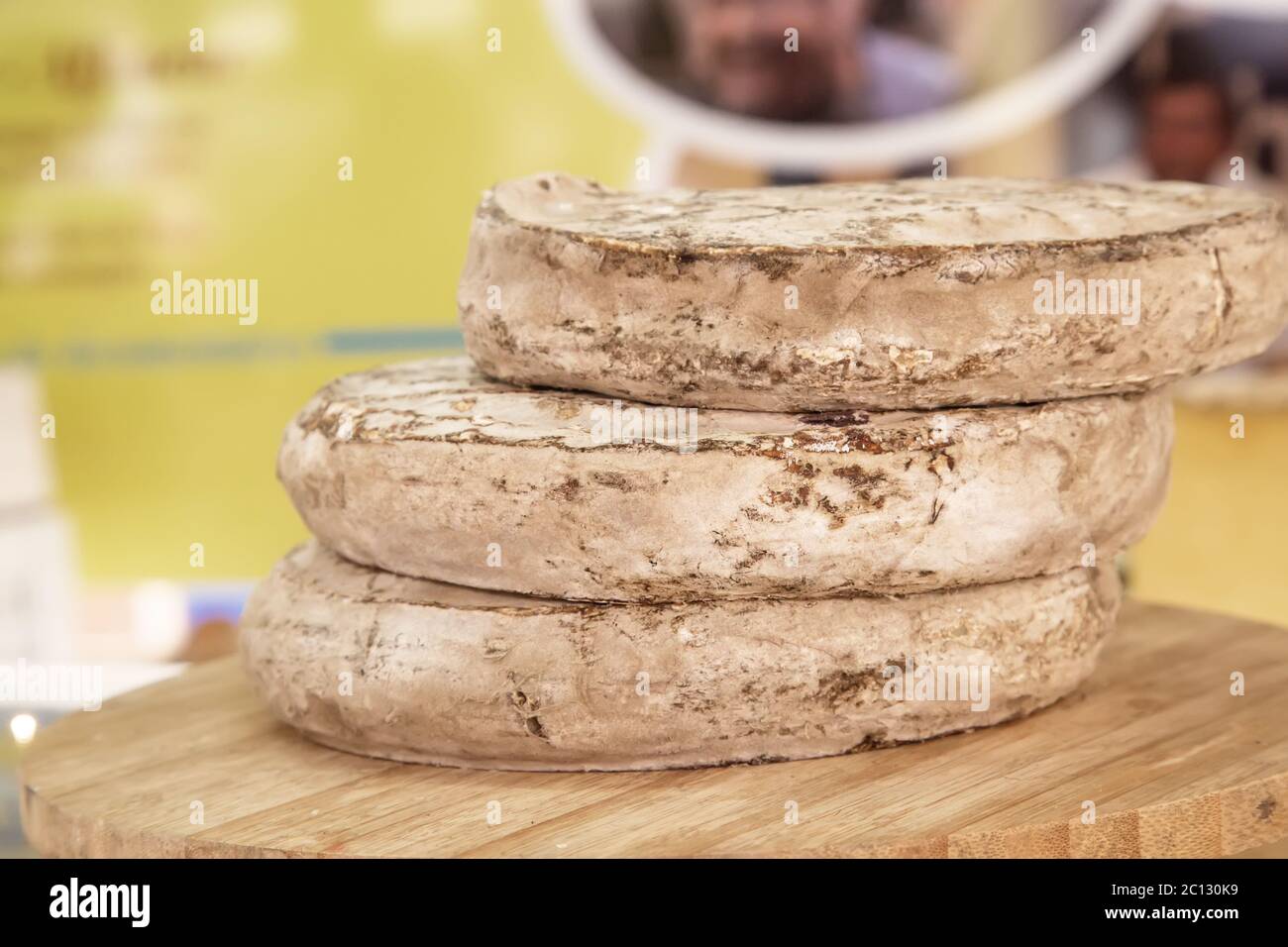 Natural mountain cheeses Stock Photo - Alamy