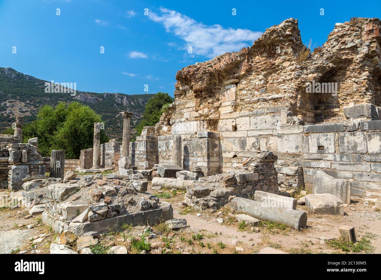 Ruins of the ancient city Ephesus, the ancient Greek city in Turkey, in ...
