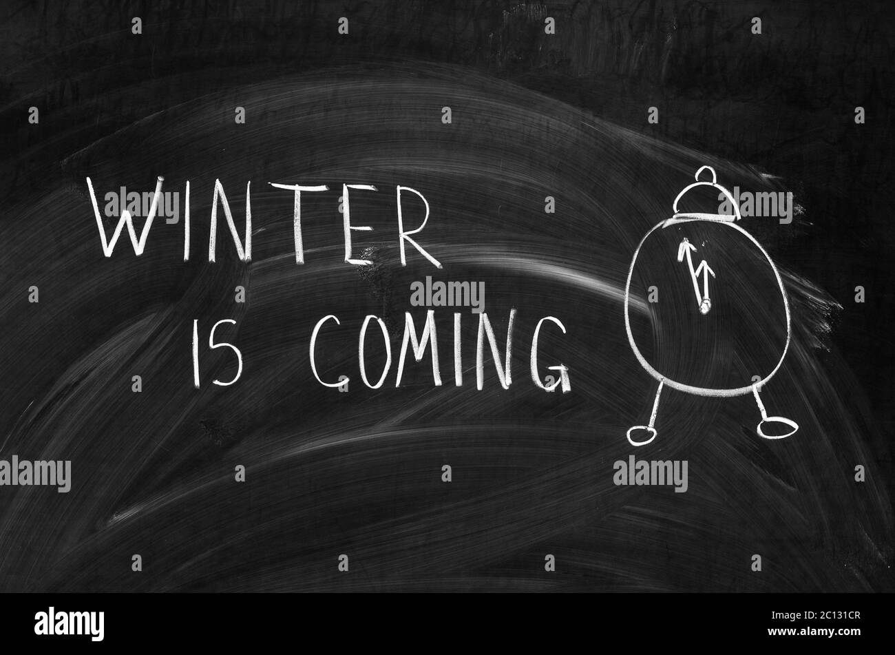 winter is coming handwritten on a chalkboard with chalk Stock Photo - Alamy