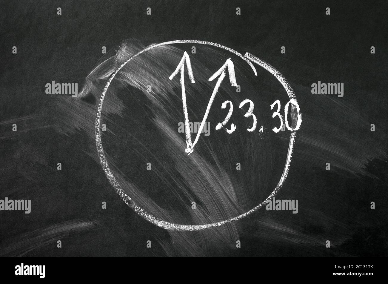 Time concept. The clock drawed on blackboard Stock Photo - Alamy