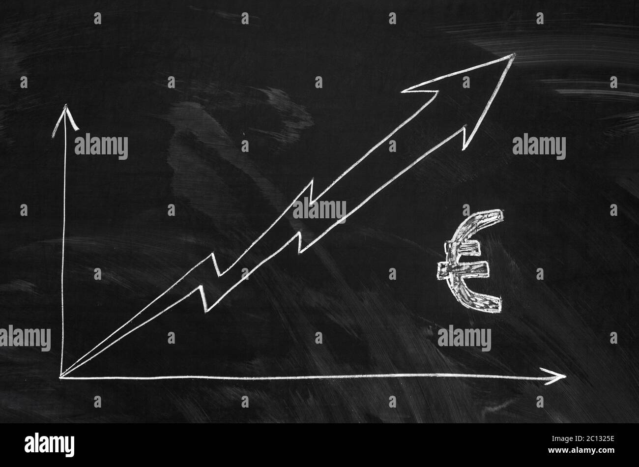 Positive graph on blackboard, finance or something else Stock Photo - Alamy