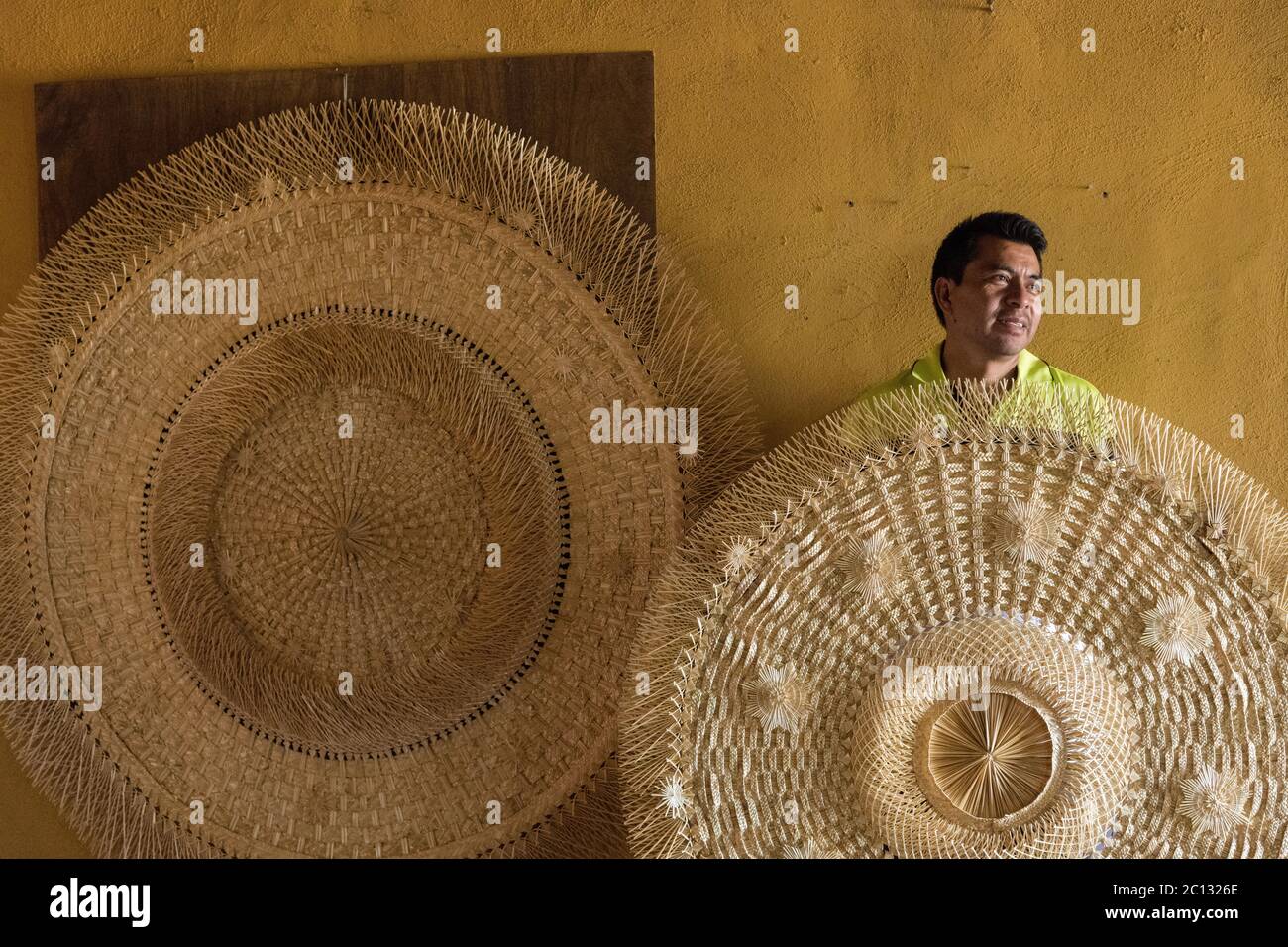 Renowned Popotillo reed artist Antonio Cornelio Rendon in his studio in ...