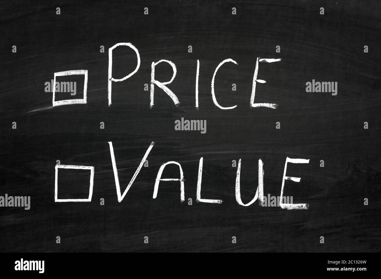 Value written on blackboard hi-res stock photography and images - Alamy