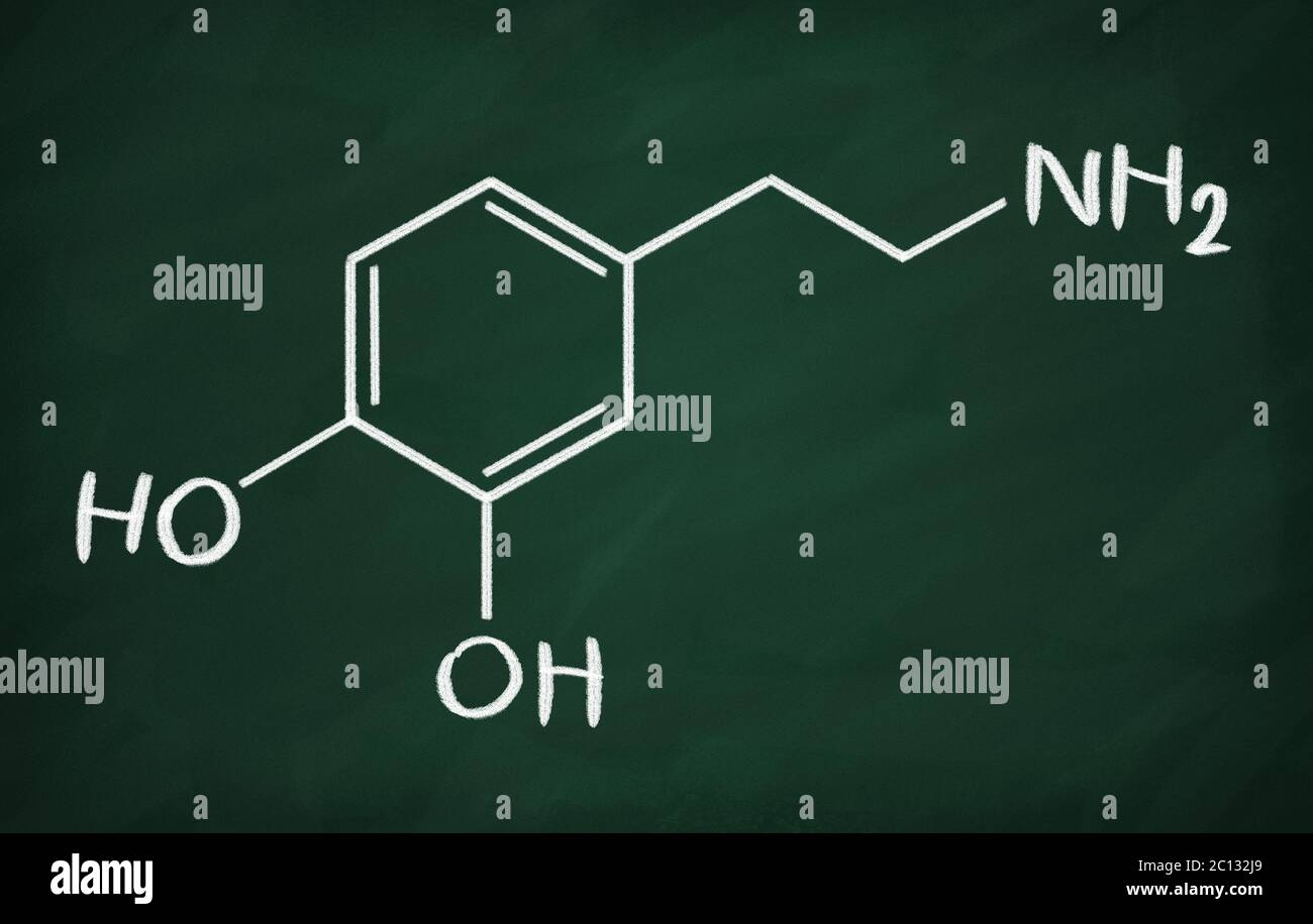 Chemical formula of Dopamine on a blackboard Stock Photo - Alamy