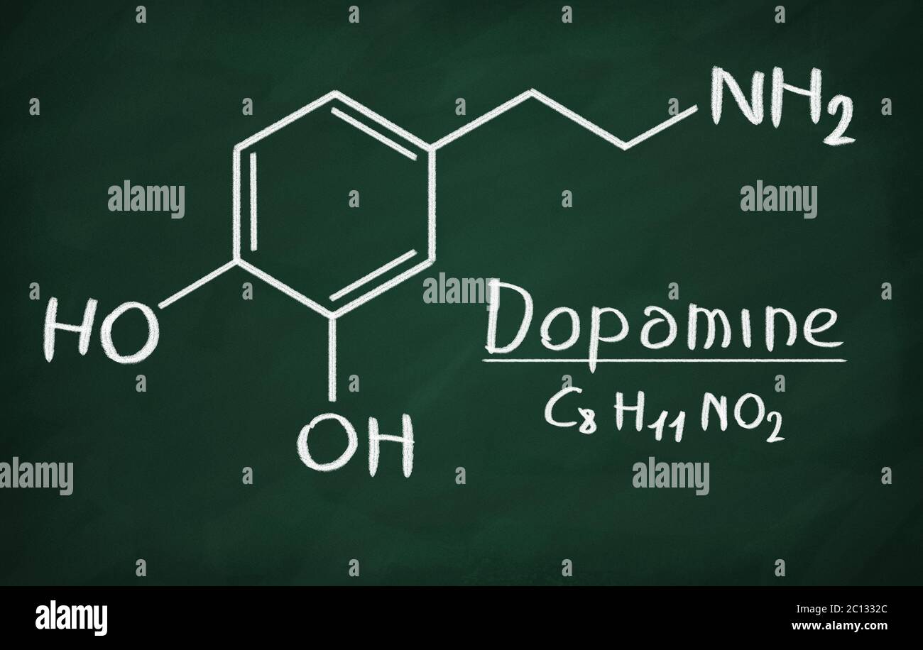 Chemical formula of Dopamine on a blackboard Stock Photo - Alamy