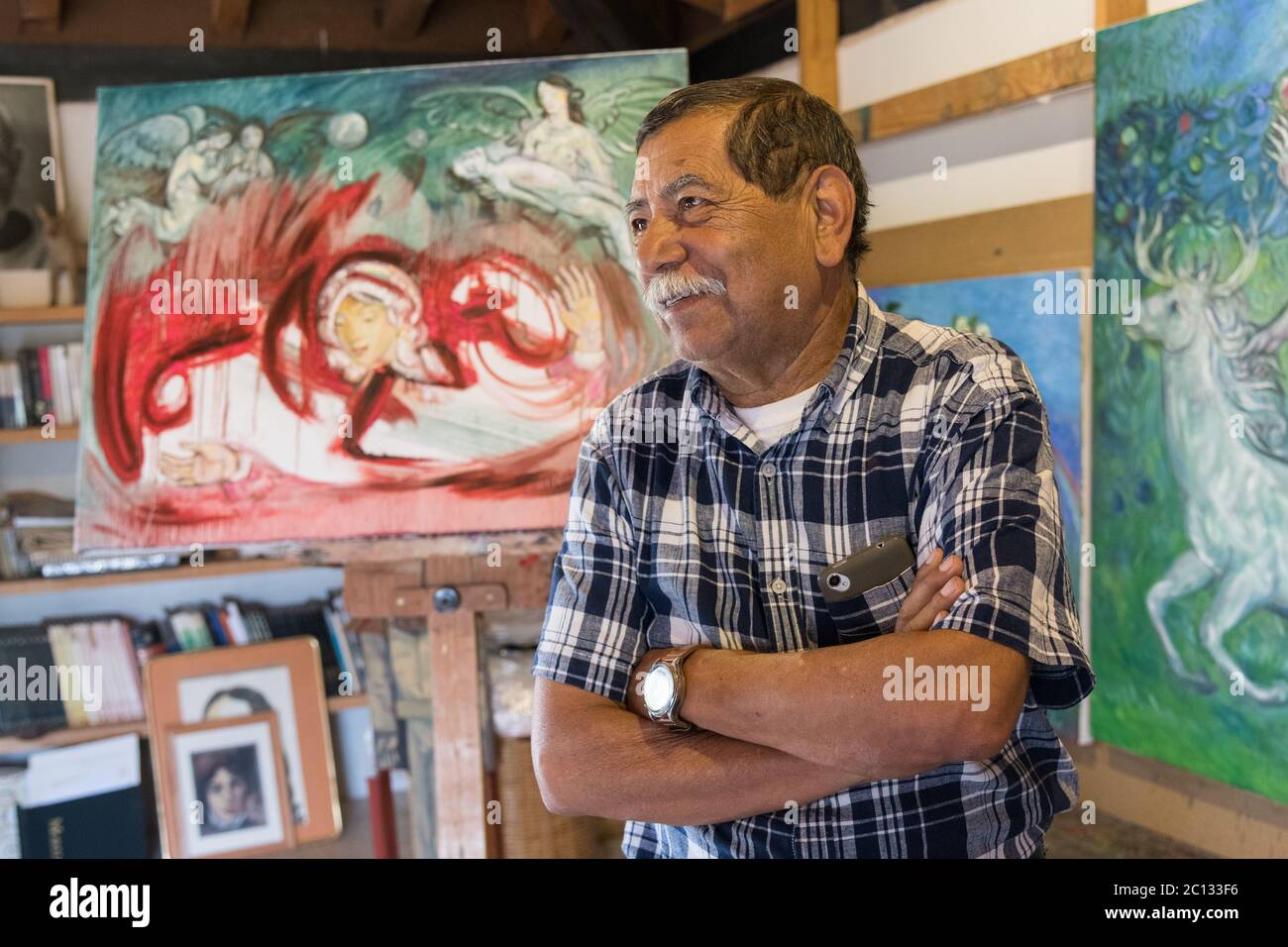 Renowned painter and sculptor Juan Torres in his studio in Capula ...