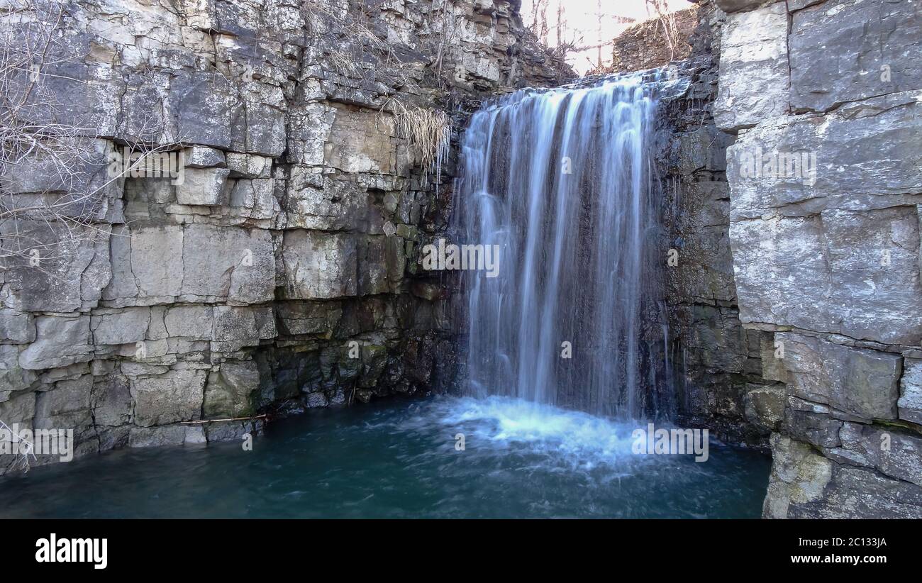 Waterfalls in the Canadian city of Hamilton, Ontario. Incredible forest ...