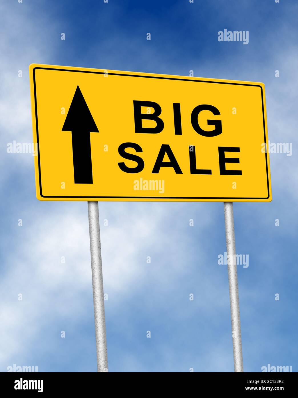 The road sign symbol with text Big sale Stock Photo - Alamy