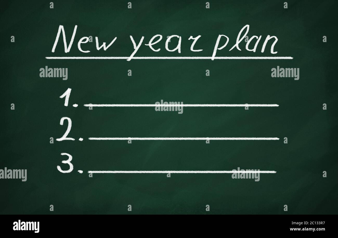 New year plan list. New year goals Stock Photo - Alamy