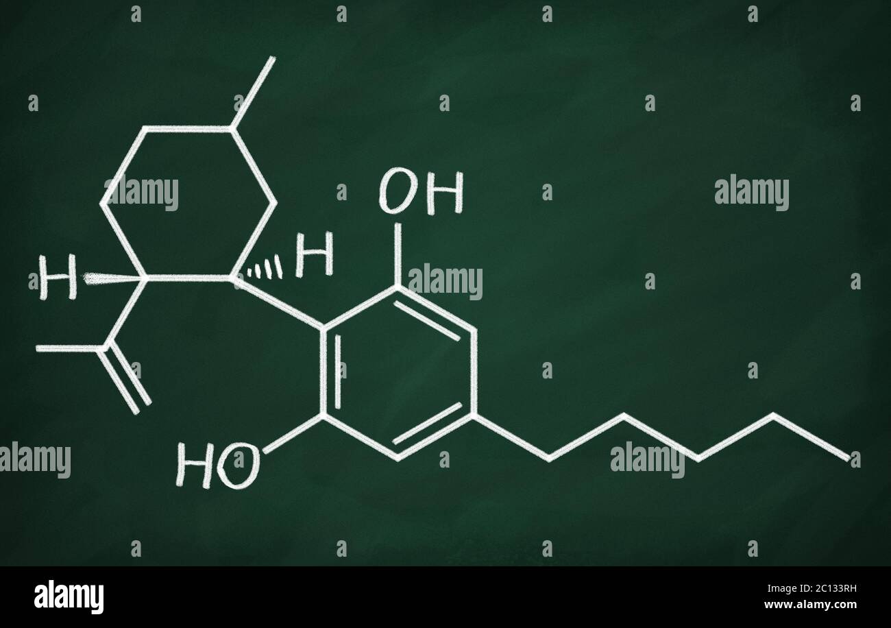 Chemical formula of Cannabidiol on a blackboard Stock Photo - Alamy