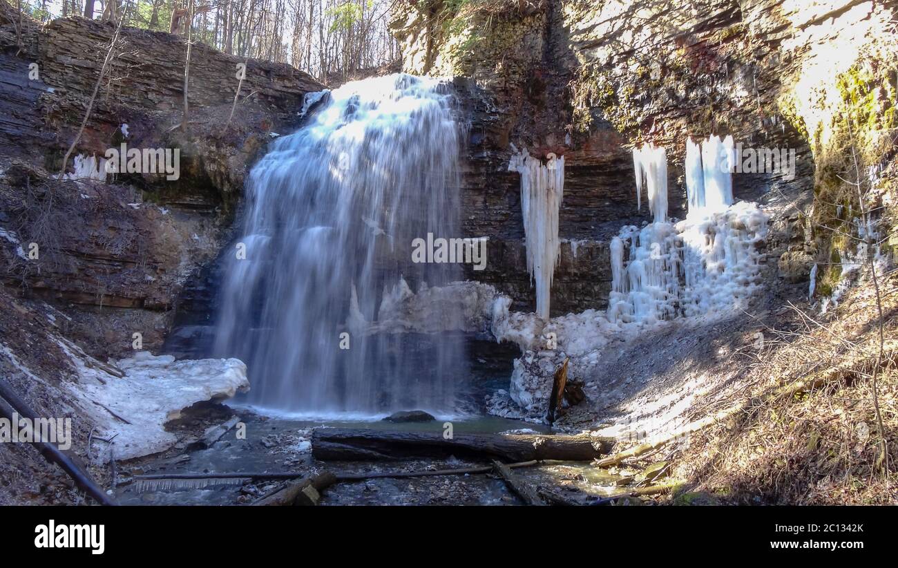 Waterfalls in the Canadian city of Hamilton, Ontario. Incredible forest ...