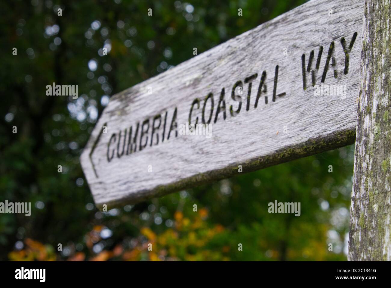 Cumbria Coastal Way Sign Stock Photo - Alamy