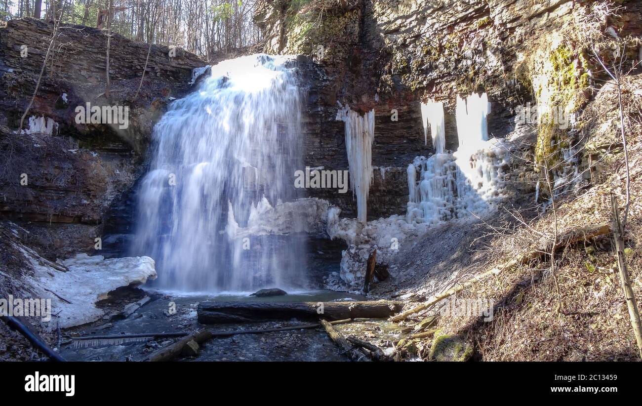 Waterfalls in the Canadian city of Hamilton, Ontario. Incredible forest ...