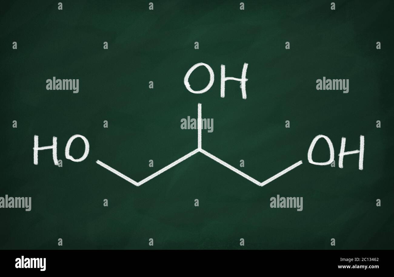 Structural model of Glycerol on the blackboard Stock Photo - Alamy