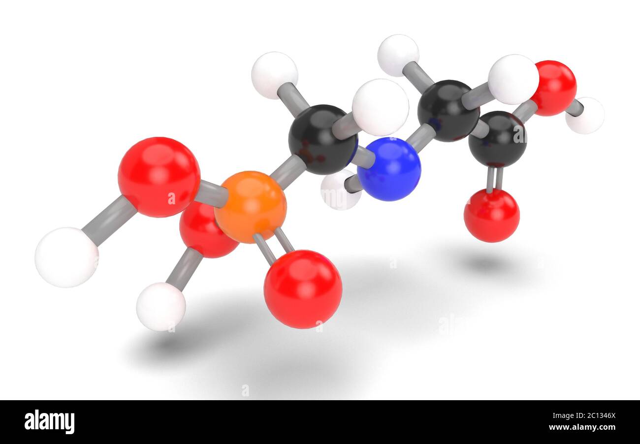 Structural model of glyphosate molecule. 3D render Stock Photo - Alamy