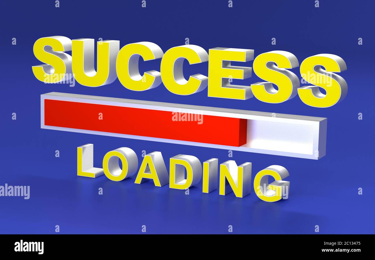 Success loading Progress bar design. 3D rendering Stock Photo - Alamy