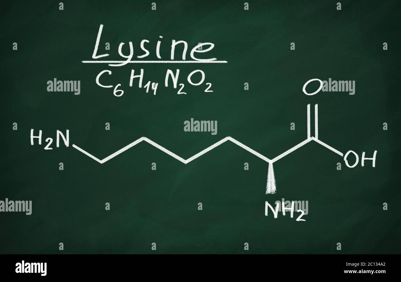 Structural model of Lysine on the blackboard Stock Photo - Alamy