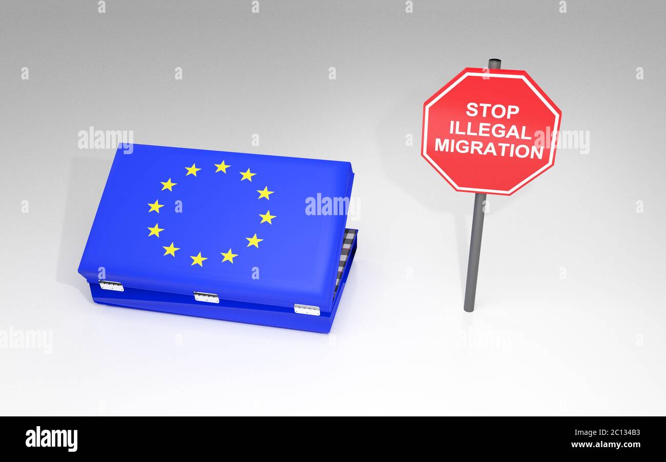 The concept of illegal migration. 3D rendering Stock Photo - Alamy