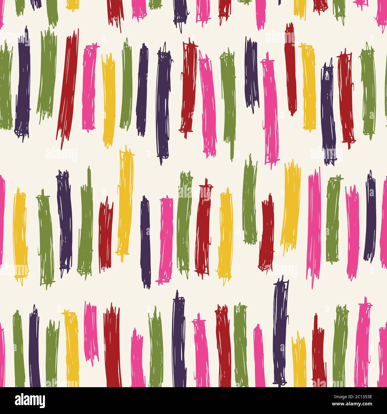 Seamless pattern design with sloppy doodle stripe blocks, abstract ...