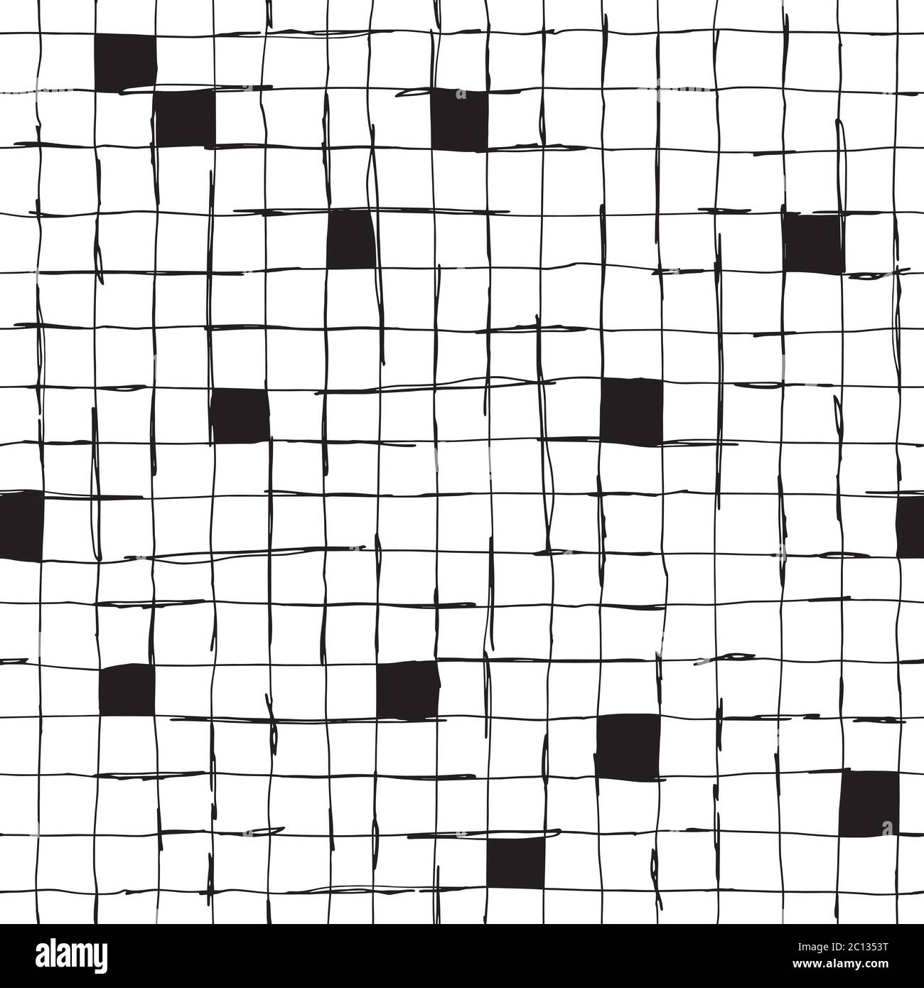 Seamlaess pattern design with artistic hand drawn lines, checkered grid ...