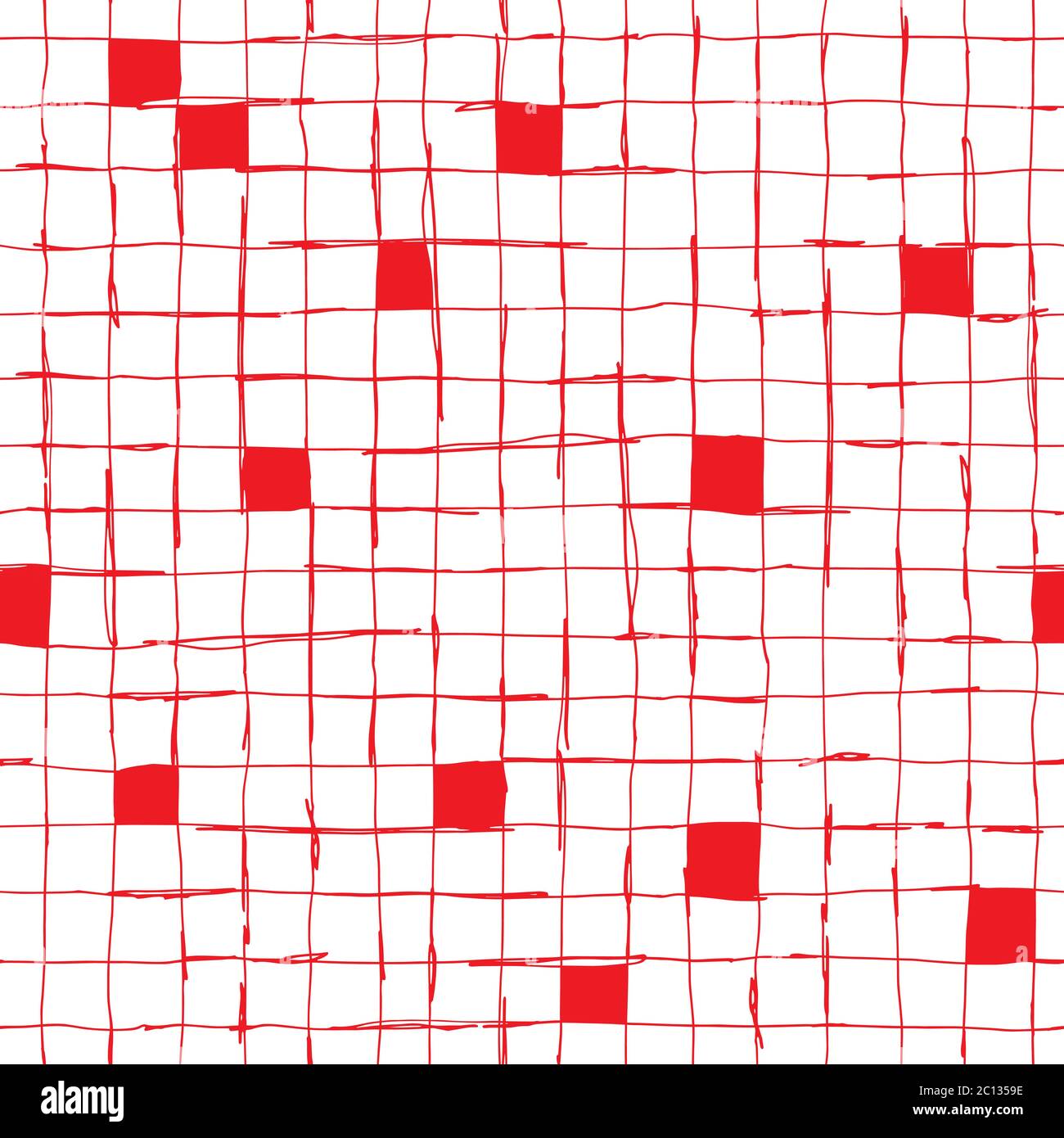 Seamlaess pattern design with artistic hand drawn lines, checkered grid ...