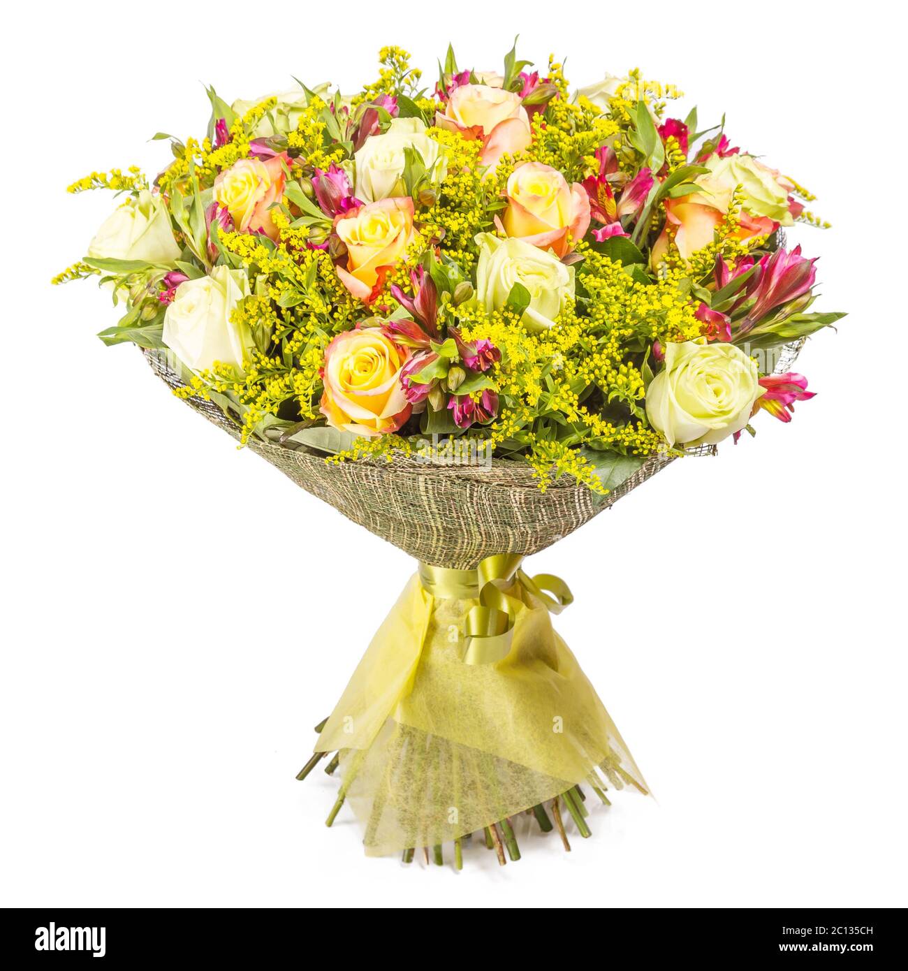 Colorful bunch of flowers with roses Stock Photo - Alamy