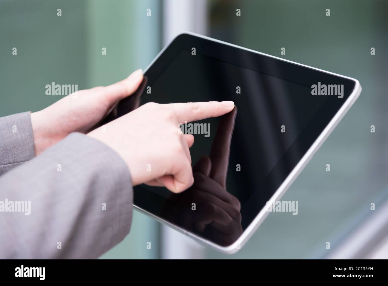 finger touch tablet Stock Photo - Alamy