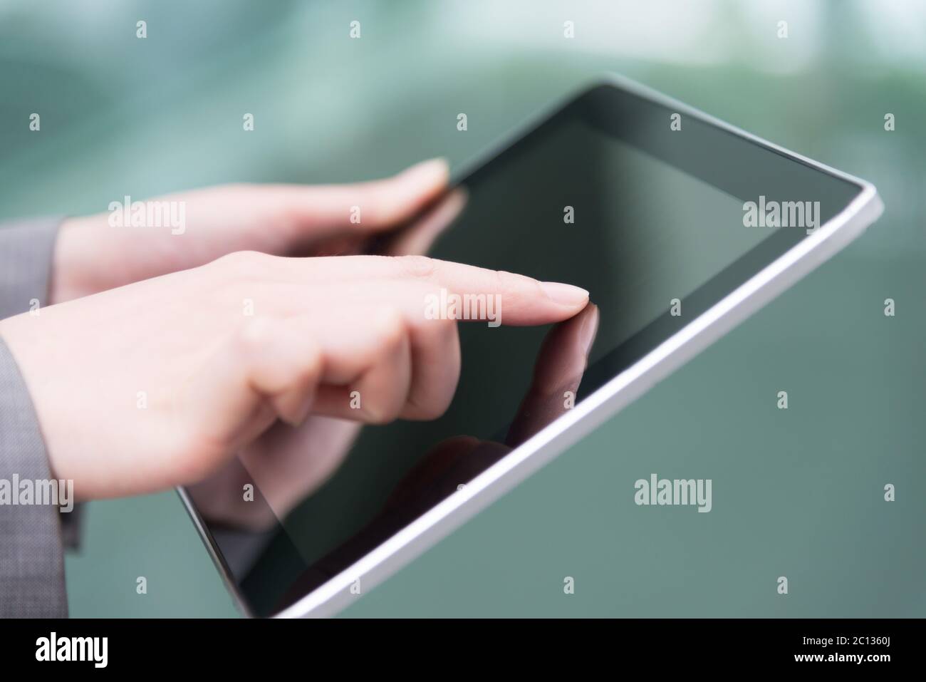 finger touch tablet Stock Photo - Alamy