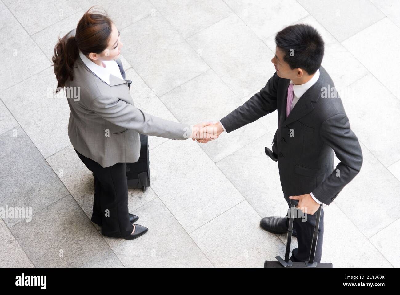 Top view people shake hands hi-res stock photography and images - Alamy